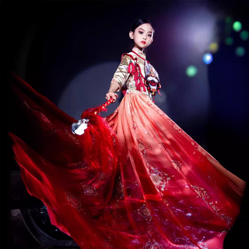 Girls Cheongsam Chinese Style Catwalk Costume Performance Costume ...