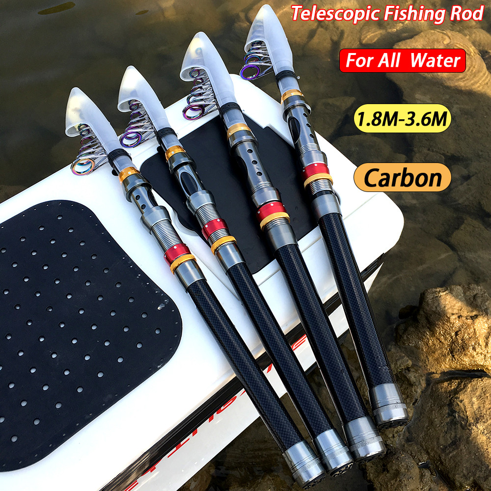 Telescopic Fishing Rod 1.8/2.1/2.4/2.7/3.0/3.6m Carbon Portable Sea ...