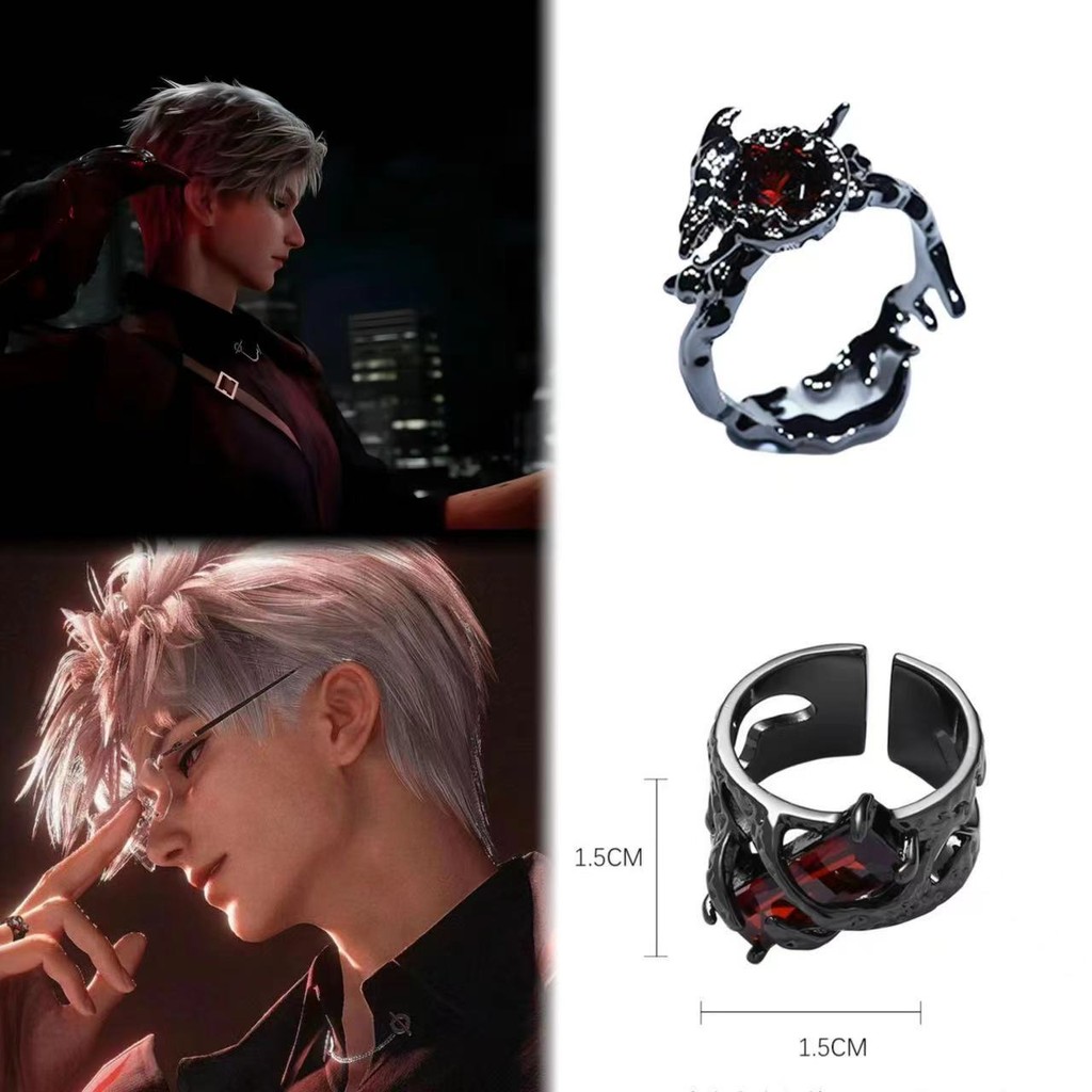 Game Love and Deepspace Rings Sylus Crow Punk Y2k Halloween Fashion Man ...