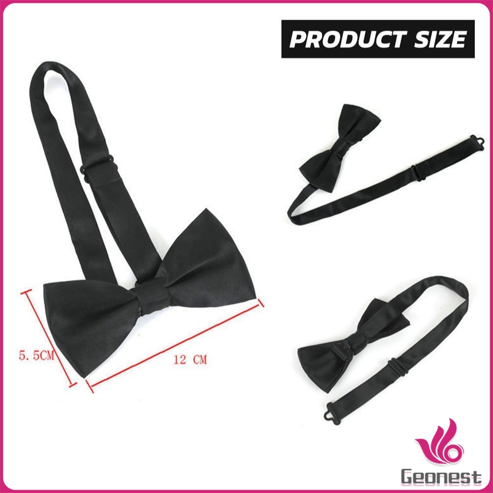 Geonest Men Classic Satin Silk Bowtie Wedding Stretchable Bow Tie ...