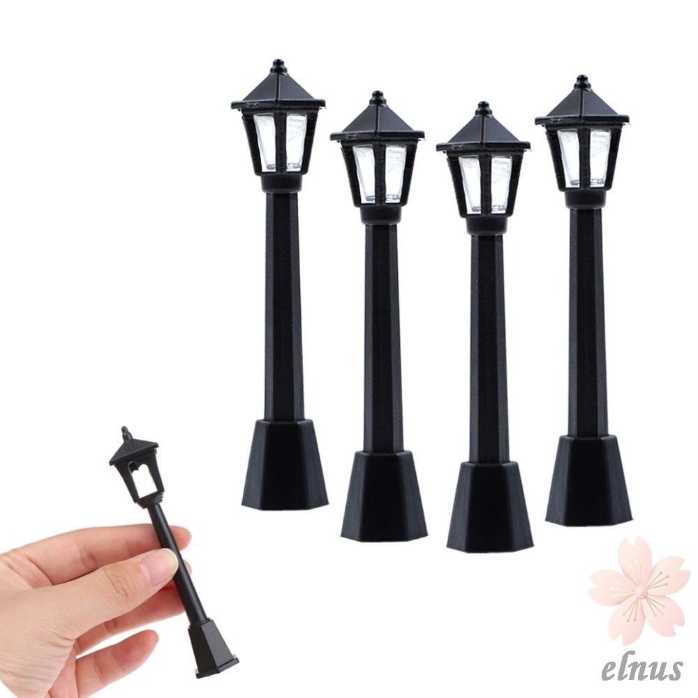 ELNUS 4pcs Miniature Street Light, Post Lights DIY Dollhouse Street ...