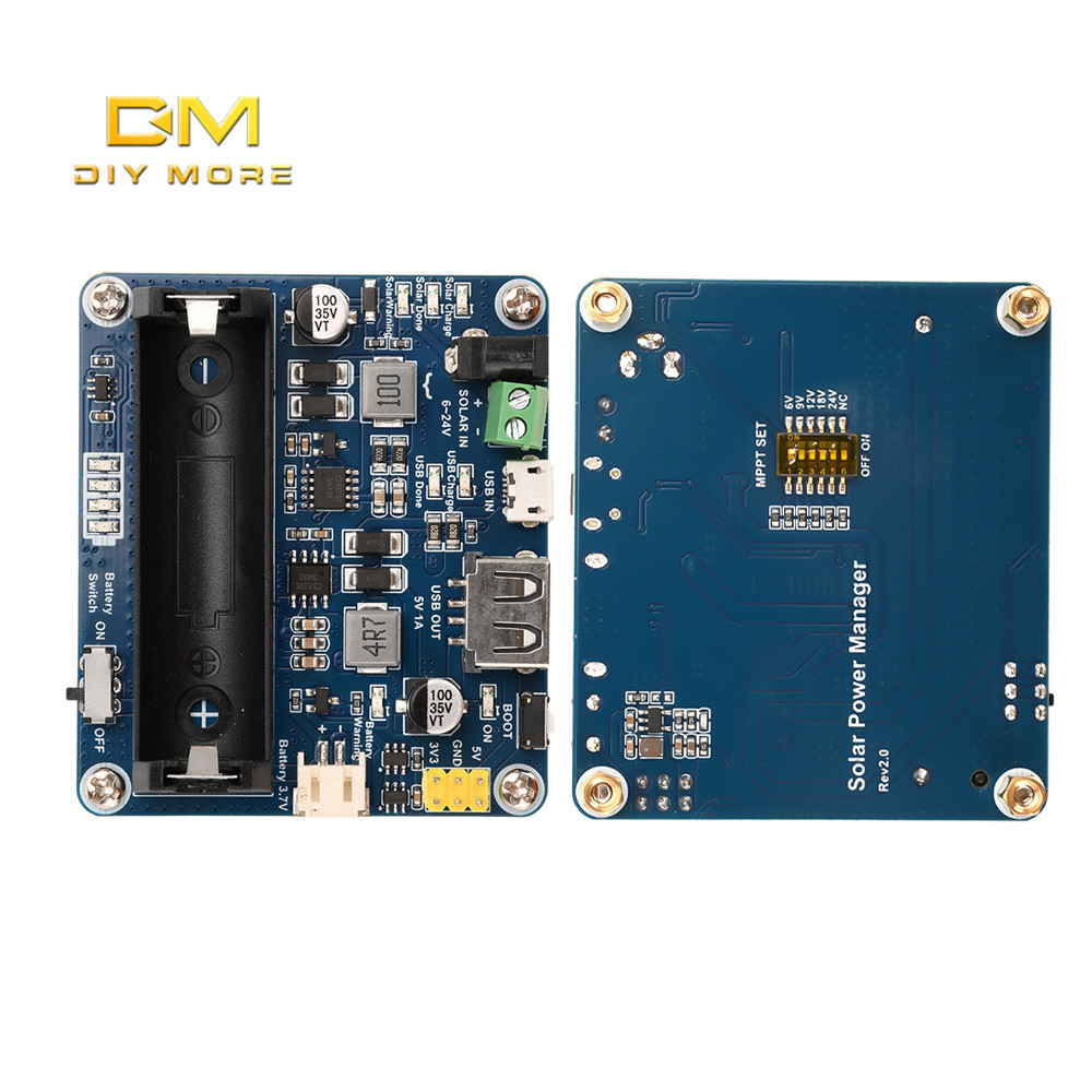 DIYMORE 6V~24V Solar Panel Power Management Module Supports MPPT 850mAh Li-ion Battery for ...