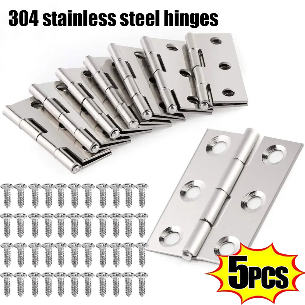 304 Stainless Steel Door Hinges 3 Holes Wooden Door Window Flat Hinges ...
