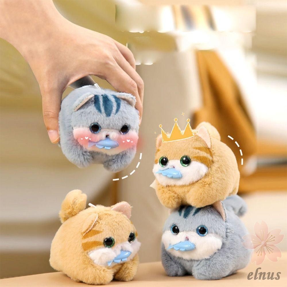 ELNUS Plush Tail Wagging Keychain, Panda Cat Plush Bag Ornament, Soft ...