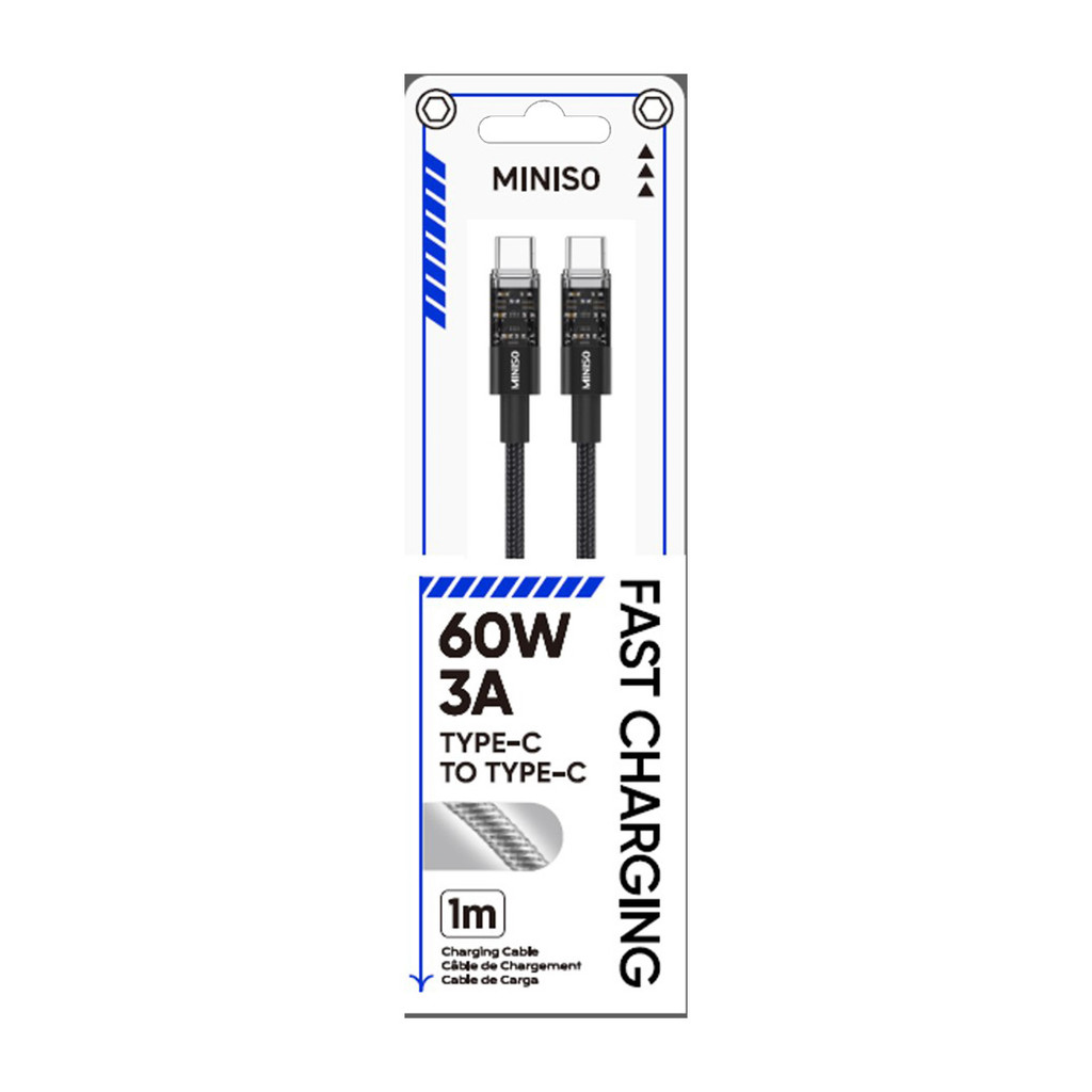 MINISO TYPE-C TO TYPE-C Charging Cable(Black) | Shopee Philippines