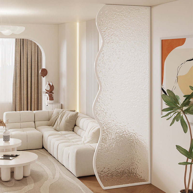 Cream Style Changhong Art Glass Partition Living Room Entrance ...