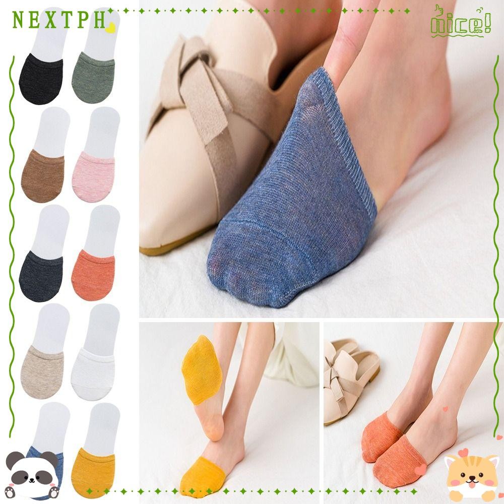 NEXTPH 5 Pairs Forefoot Socks, Cotton Solid Color Half Foot Toe Cover ...