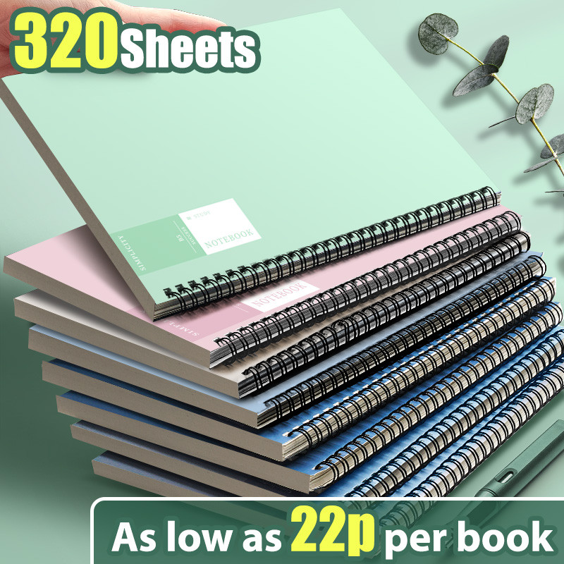 A5/B5/A4 Spiral Notebook Set Macaron Solid Colors Aesthetic Notepad ...