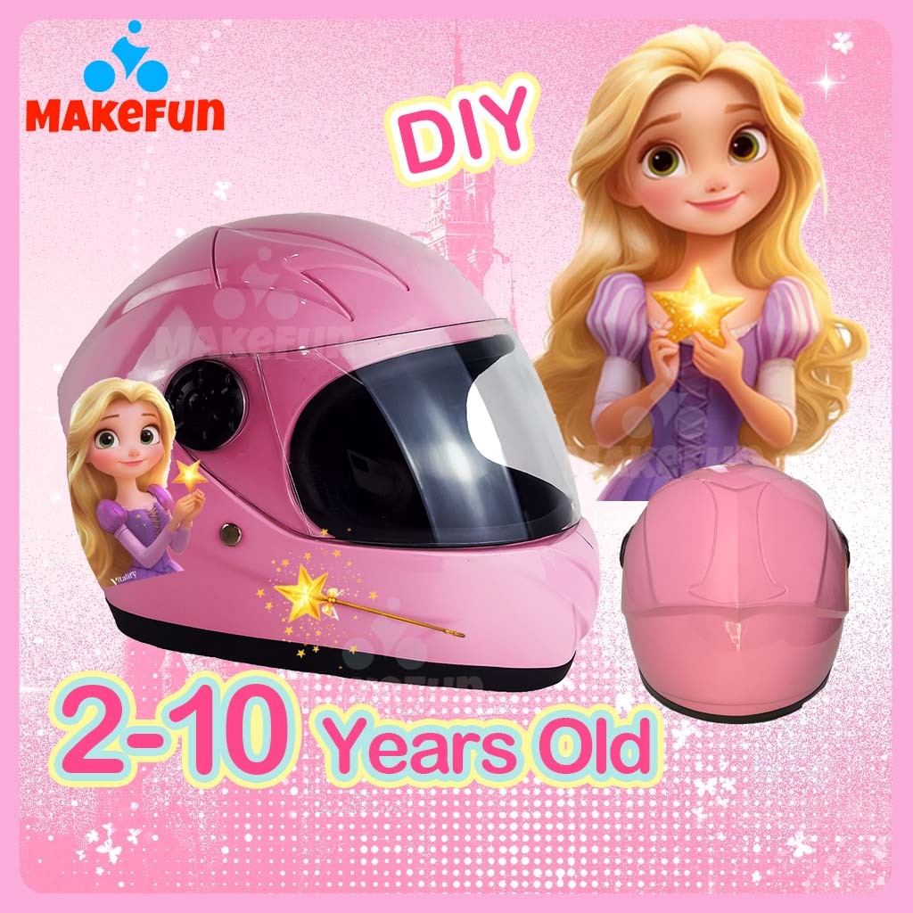 Pink Full Face Motorcycle Helmet For Kids Girls 2 To 10 Years Old DIY ...