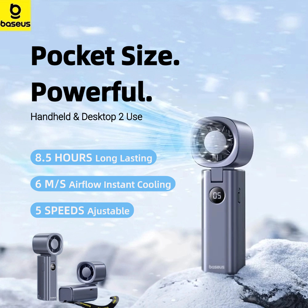 Baseus Handheld Turbo Fan Mini Portable 4000mAh Type-C Rechargeable ...