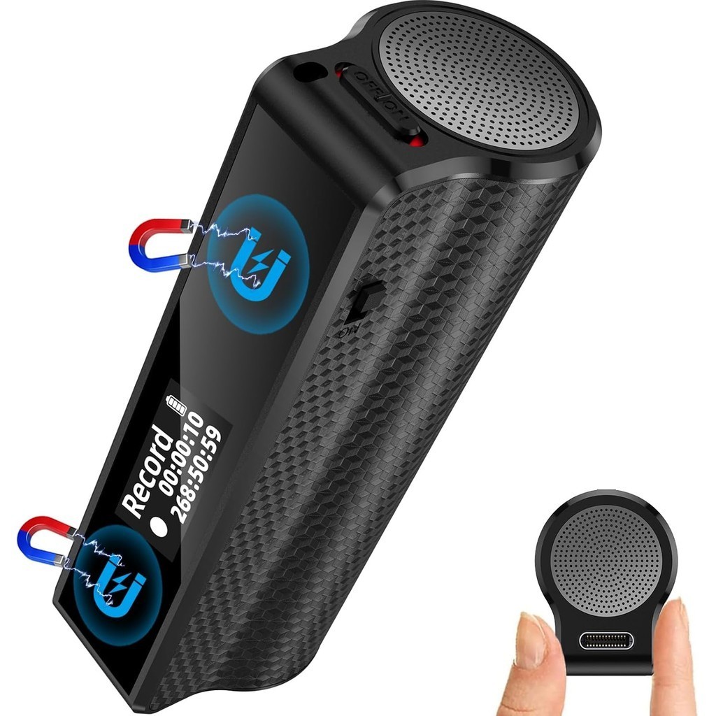 Voice Recorder spy Digital audio recording Pro LED Screeen Magnetic ...
