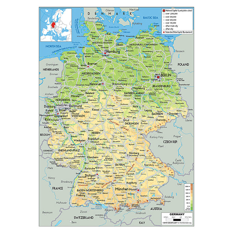 !BEST! Map Of The Germany Geographic Map English Reference for Students ...