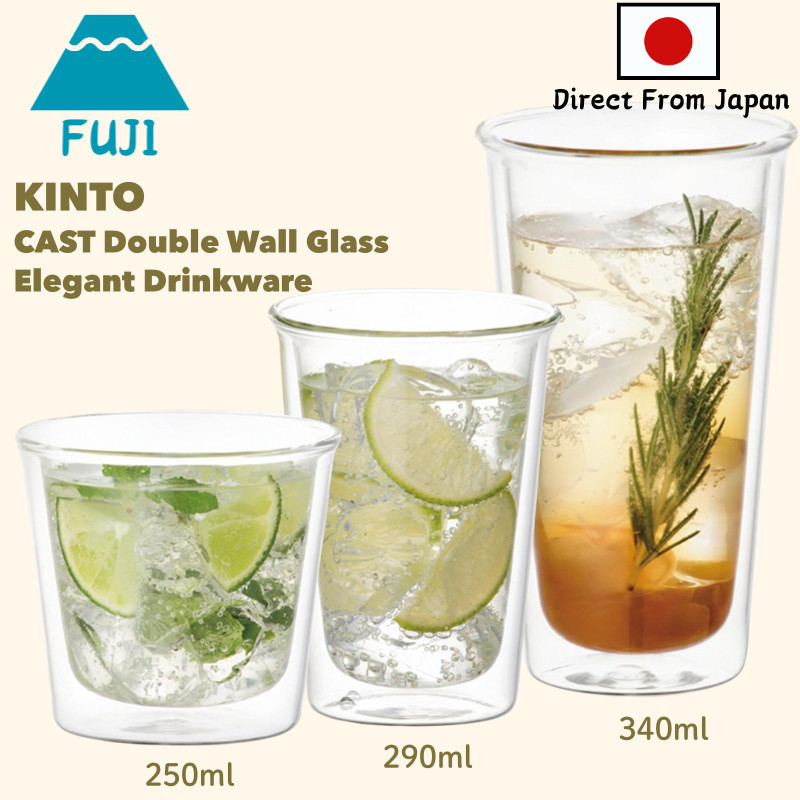 KINTO CAST Double Wall Glassware Collection - Heat-Resistant, Microwave & Dishwasher Safe ...