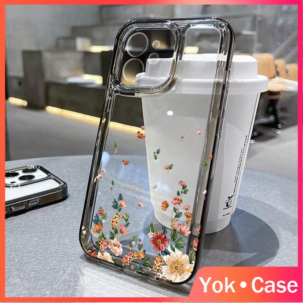 Fragmented Flowers Transparent Phone Shell for iPhone 16 15 Pro Max 11 ...