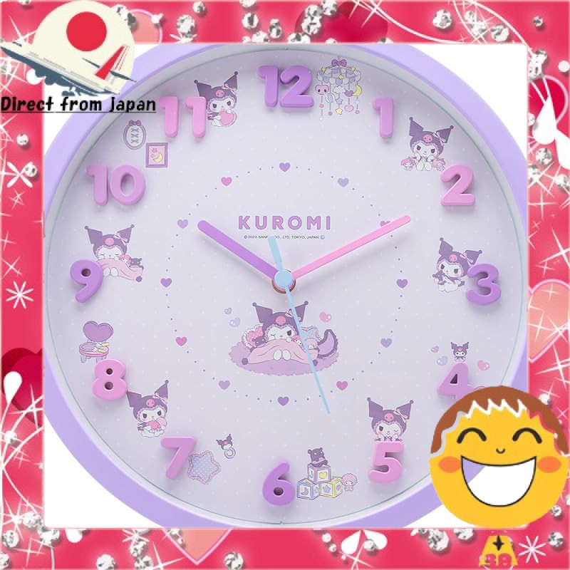 Tsujiseru Sanrio Icon Wall Clock - Purple, 30cm Diameter, Silent Analog ...