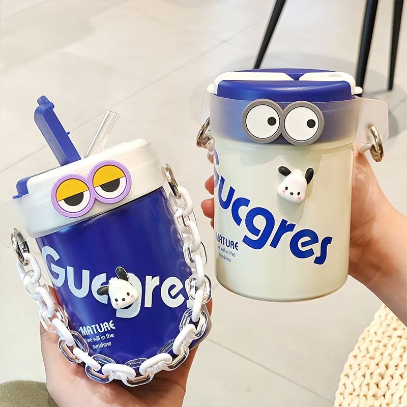 Chain Portable Thermos Cup ins Niche Girls High-value Simple Cute ...