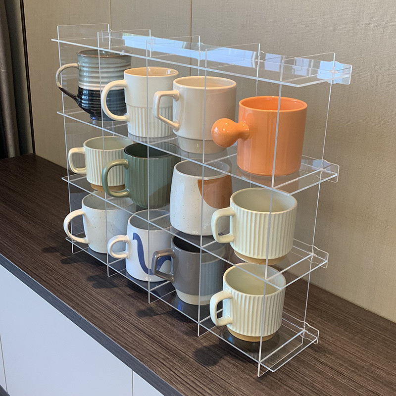 Layered Cup Holder Cup Storage Box Desktop Water Cup Storage Rack ...