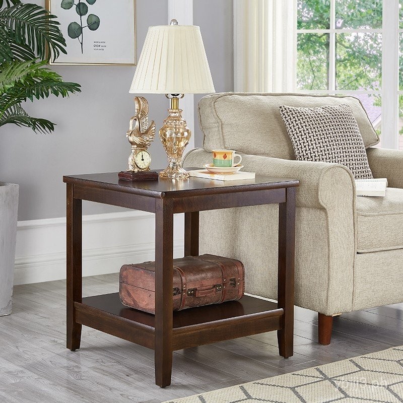W8Solid Wood Sofa Side Table Corner Table Modern Minimalist Small ...