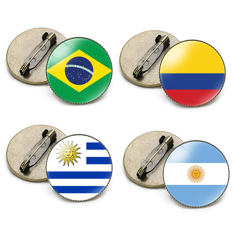 South America National Flag Pin Brazil Colombia Chile Argentina ...