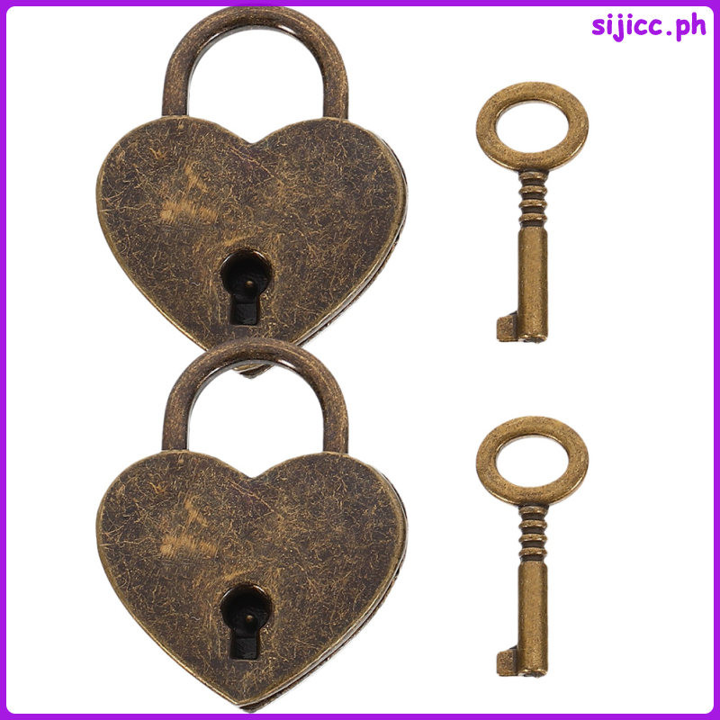 Love Heart Padlock Shaped Couple Suitcase Small Key Lovers Locks with ...