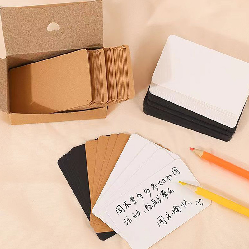 [JJCW] 100PCS/Box Paper Card Blank Business Card Message Thank You Card ...