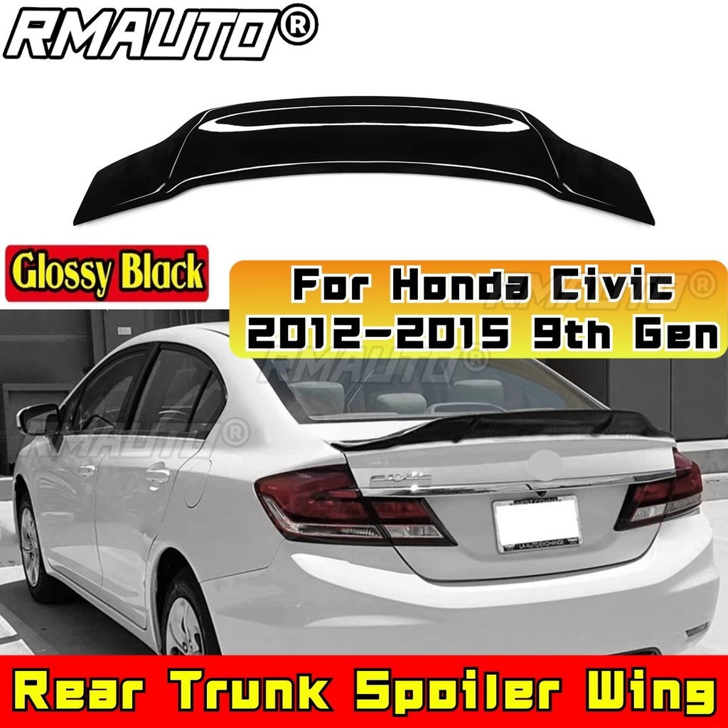For Honda Civic 2012-2015 9th Gen Rear Trunk Spoiler Rear Trunk Spoiler ...