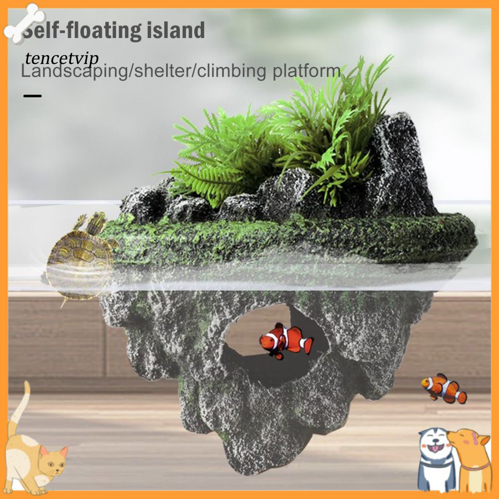 Vip Fish Hide and Seek Cave Fish Tank Decor Miniature Moss Rock Betta ...