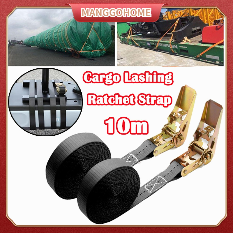 10M Cargo Strap Lashing Adjustable Ratchet Strap Heavy Duty Cargo Rope ...