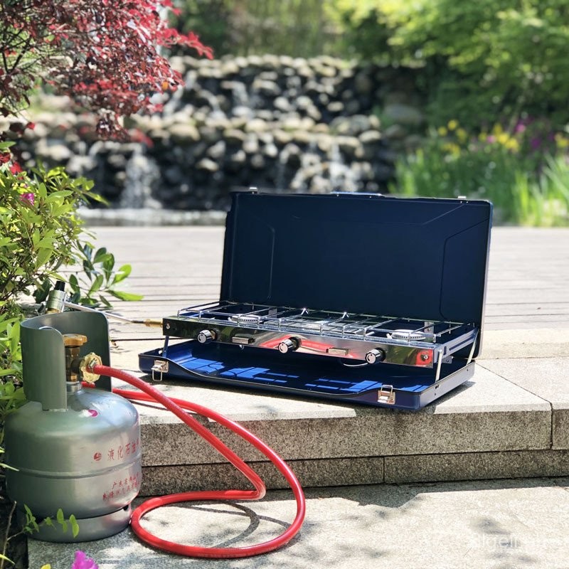 American Portable Gas Oven RV Gas Stove Self-Driving Travel Double-Head ...