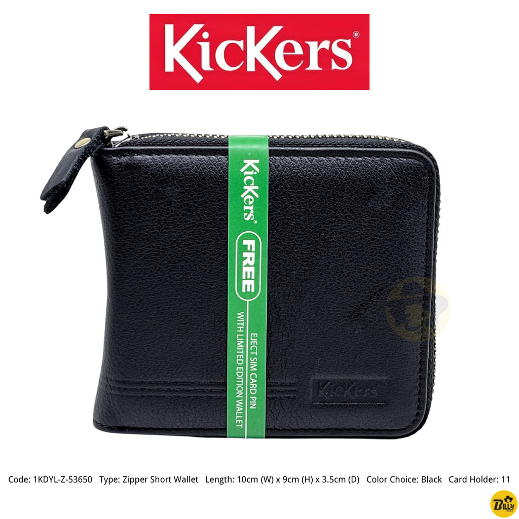 KICKERS Brand Men’s Leather Zipper Short Wallet ( 1KDUC-Z-53166 ...