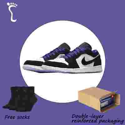Free gift + double packaging jordan 1 low cut retro "Slam Dunk" black ...
