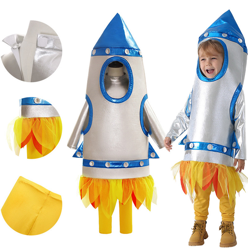 Kids Rocket Astronaut Costume for Kids Boy Girl Spaceship Rocketship ...
