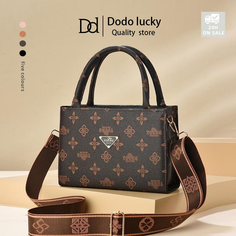 Dodo PU Leather Women's Bag Way Square Medium Fashion Bag Strap Twill ...