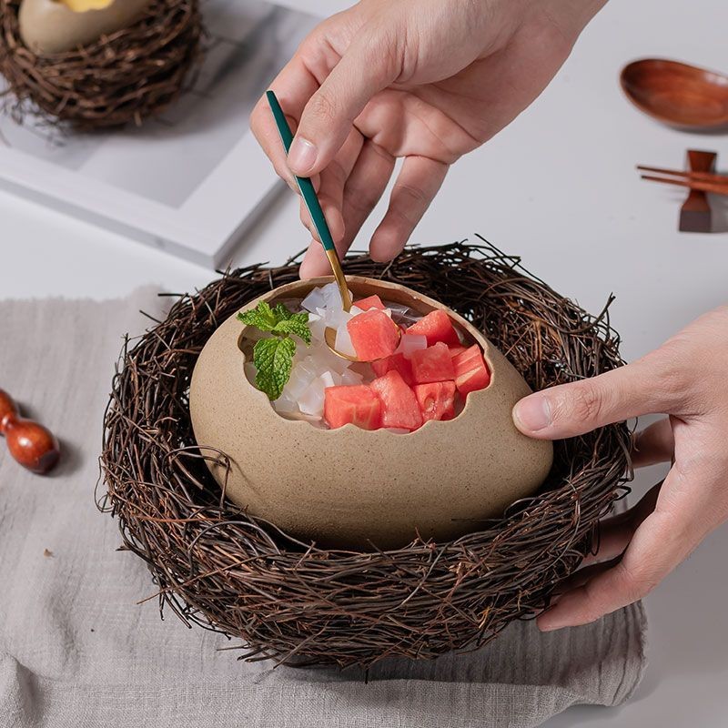 Egg Shell-Shaped Ceramic Bowl Instant Noodle Bowl Restaurant Tableware ...