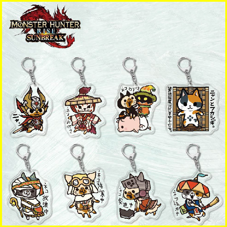 ST2 Monster Hunter Keychain Anime Keyring Acrylic Cute Bag Pendant ...