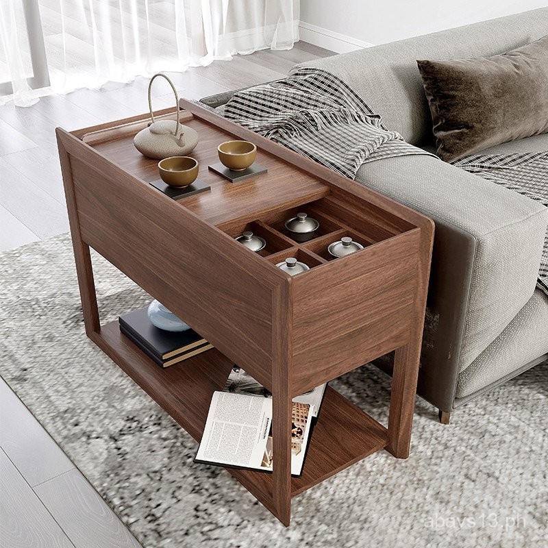 Nordic Solid Wood Sofa Side Table Long Narrow Gap Armrest Cabinet ...