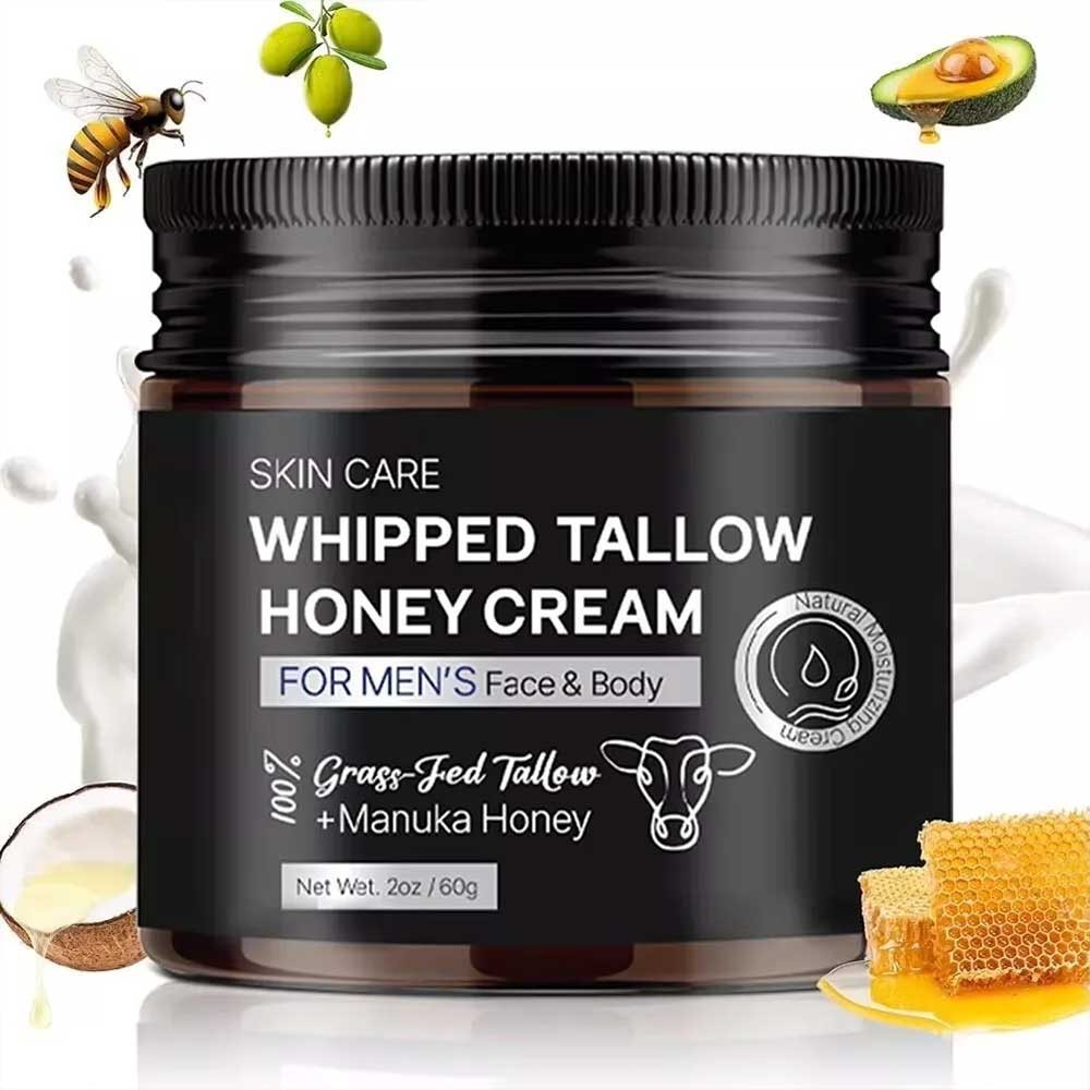 Men's Tallow Honey Face Body Cream Grass-Fed Beef Tallow & Wild Honey ...