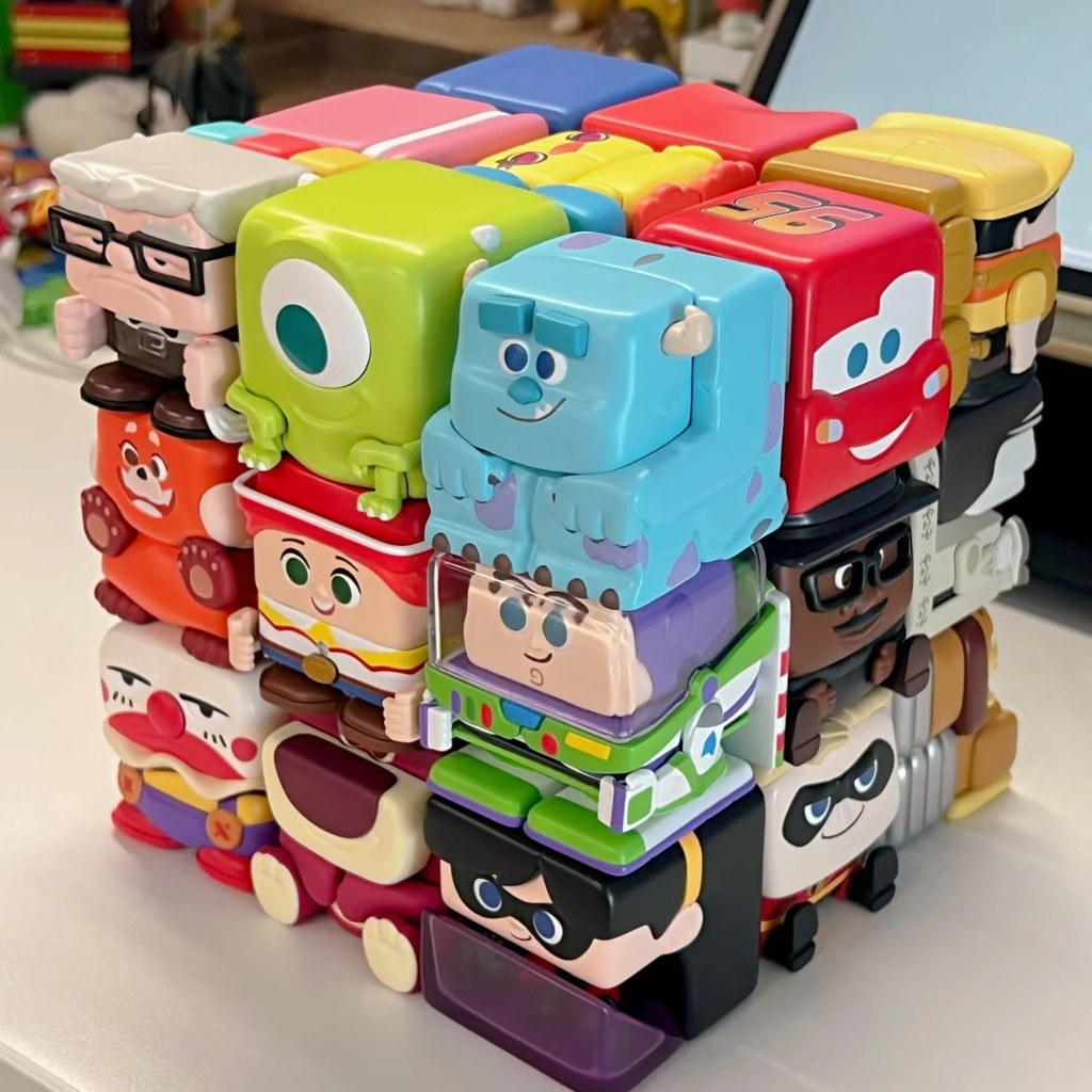 P POPMART POPMART Disney Pixar POP CUBE-1-2-3 Series Mystery Box Figure ...