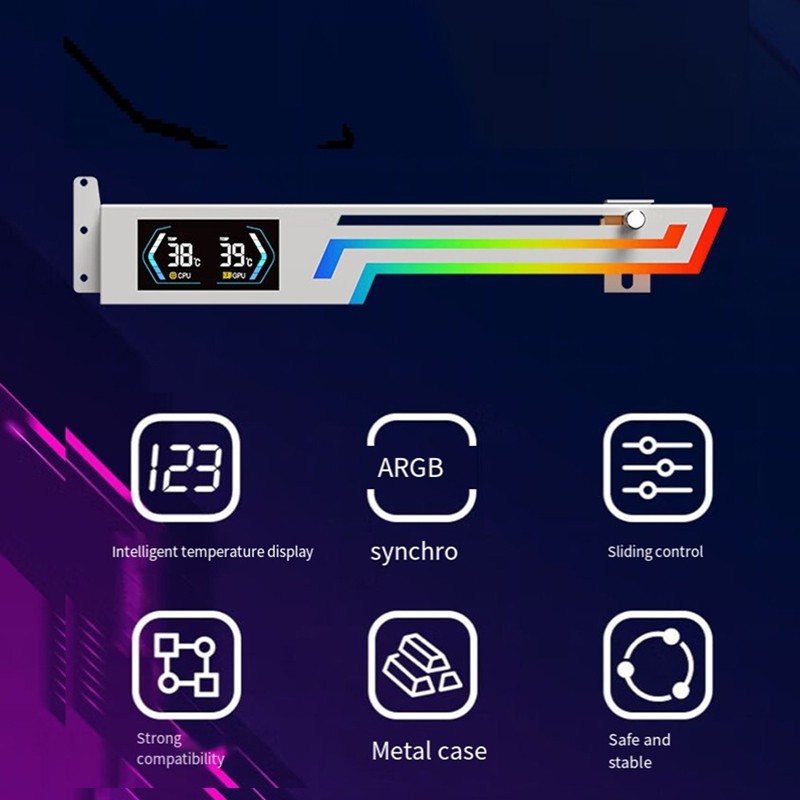 Temperature Display Graphics Card Bracket 5V 3PIN ARGB AURA SYNC ...
