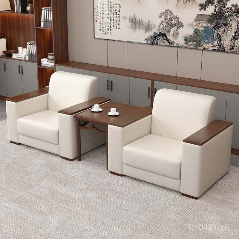 Genuine Leather VIP Coffee Table Single Seat Grand Hall Sofa Modern ...