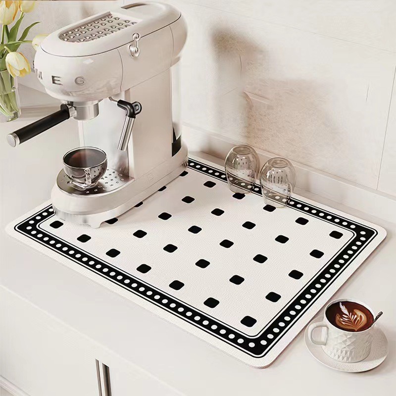 Large Super Absorbent Kitchen Mat Antiskid Draining Coffee Dish Drying ...