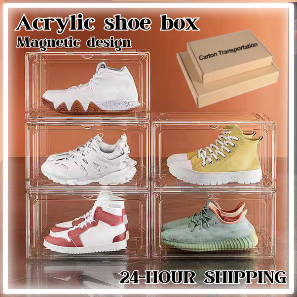Acrylic Shoe Box Shoe Storage Box Storage Organizer Stackable Magnetic ...
