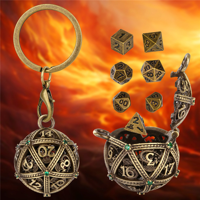 7pcs Tiny Polyhedral Metal Dice Set Table Board Role Play Gaming ...