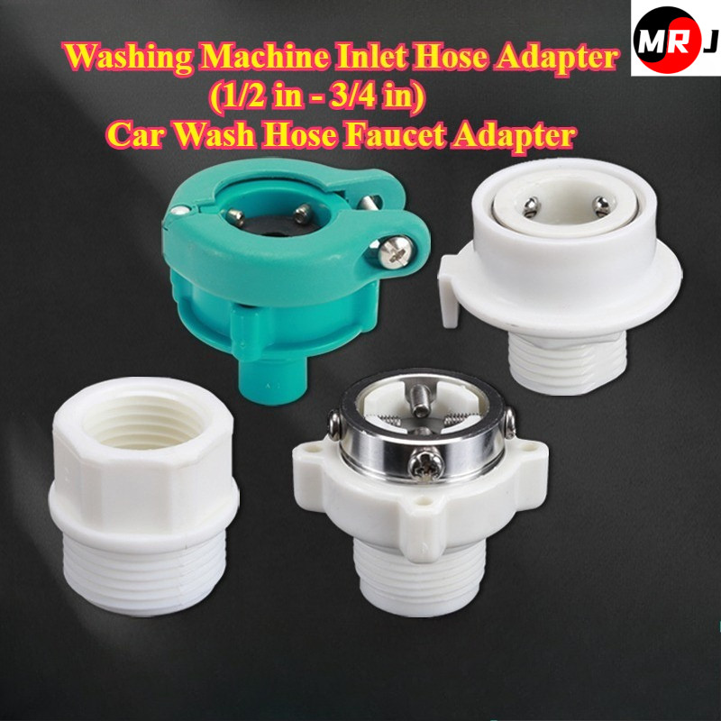 [MRJ-HY] Washing Machine Inlet Hose Adapter, (1/2 in - 3/4 in) Car Wash ...