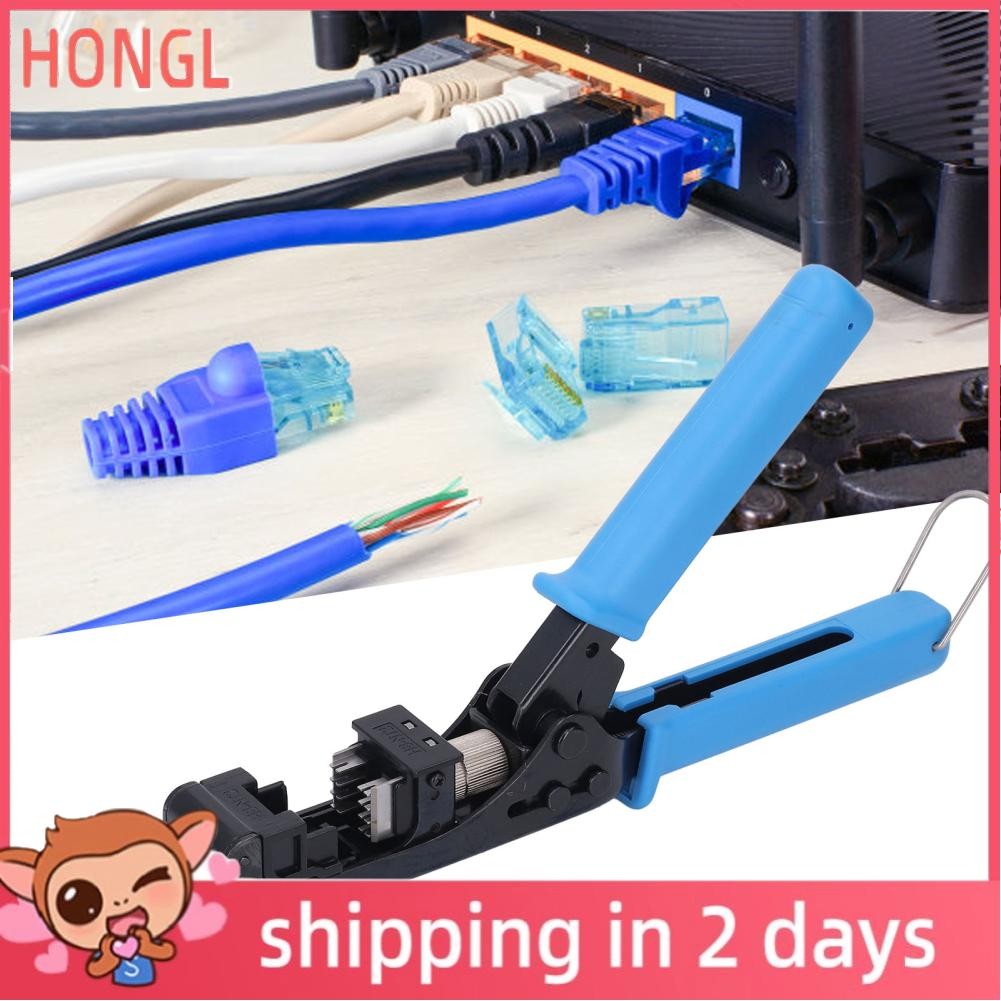 Honglai Keystone RJ45 Crimp Tool Rustproof Ergonomic Handle 90° Angled ...