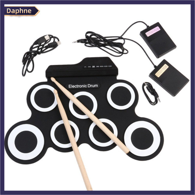 Daphne Portable Electronic Drum Digital USB 7 Pads Roll up Drum Set ...