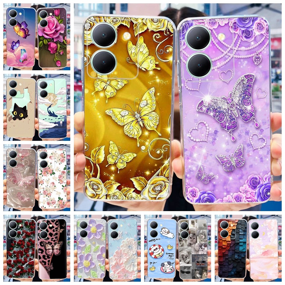 For Vivo Y36 V2247 Case Y36 5G V2248 Cover Popular Butterfly Soft ...