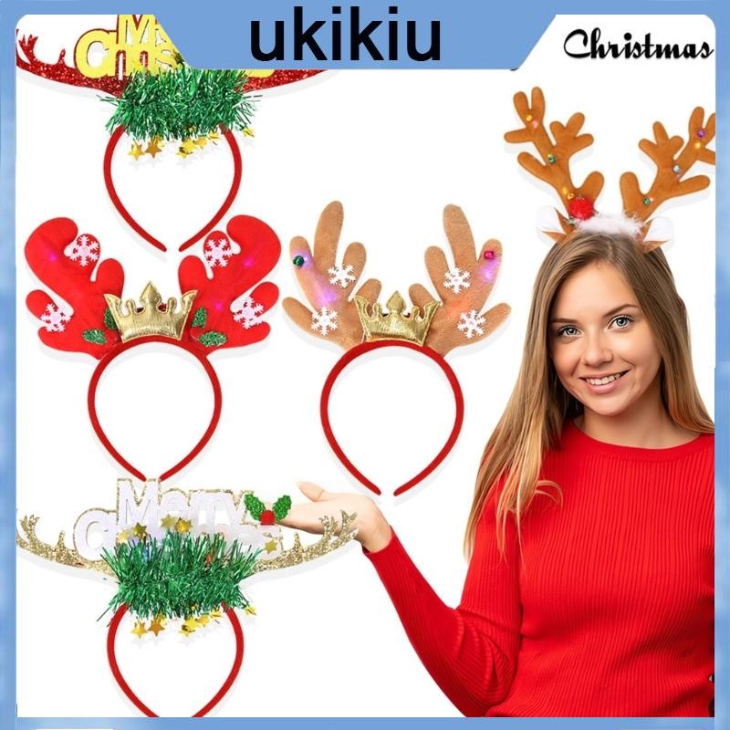 UKI Christmas Theme Headband Festival Props LED Reindeer Hairhoop ...
