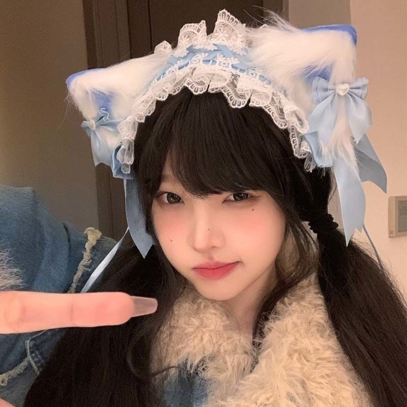 Pink Cartoon Cat Ear Headband Cute Nekopara Animal Ears Headdress Hair ...