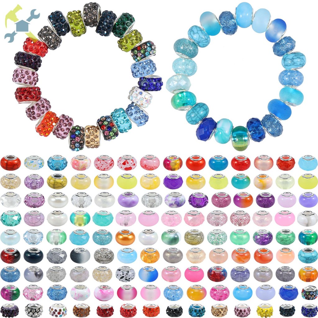 200Pcs Large Hole Beads for Jewelry Making 12 Colors Assorted Resin ...